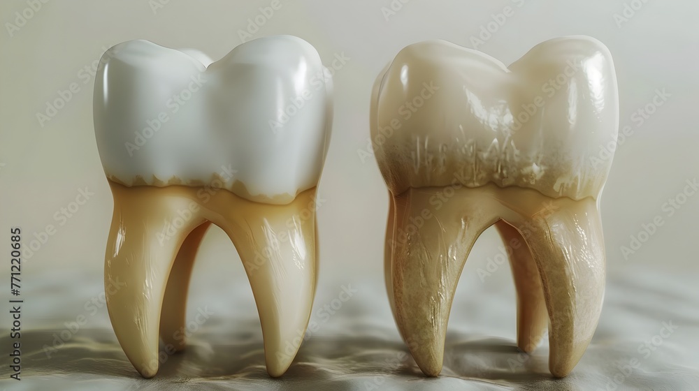 Healthy and Unhealthy Teeth Comparison Highlighting Dental Care ...