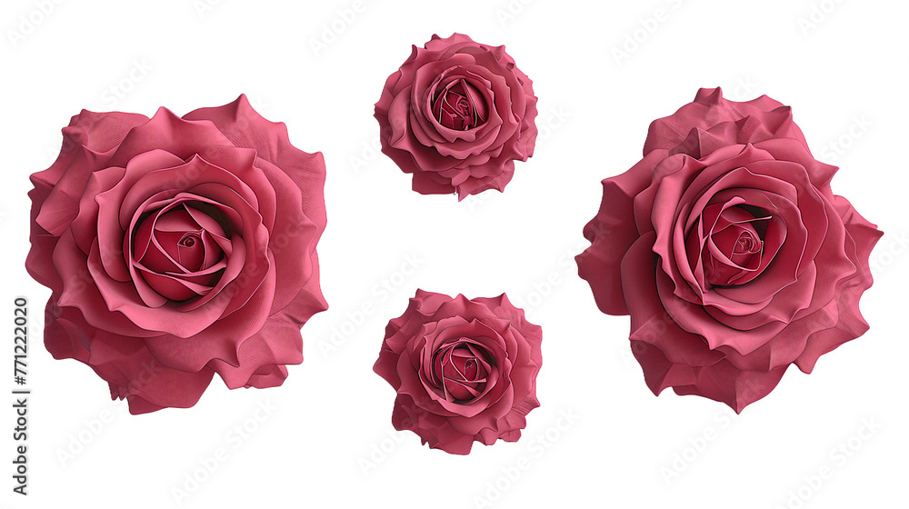 Don Juan Rose Digital Art: A Vibrant 3D Floral Illustration Isolated on ...