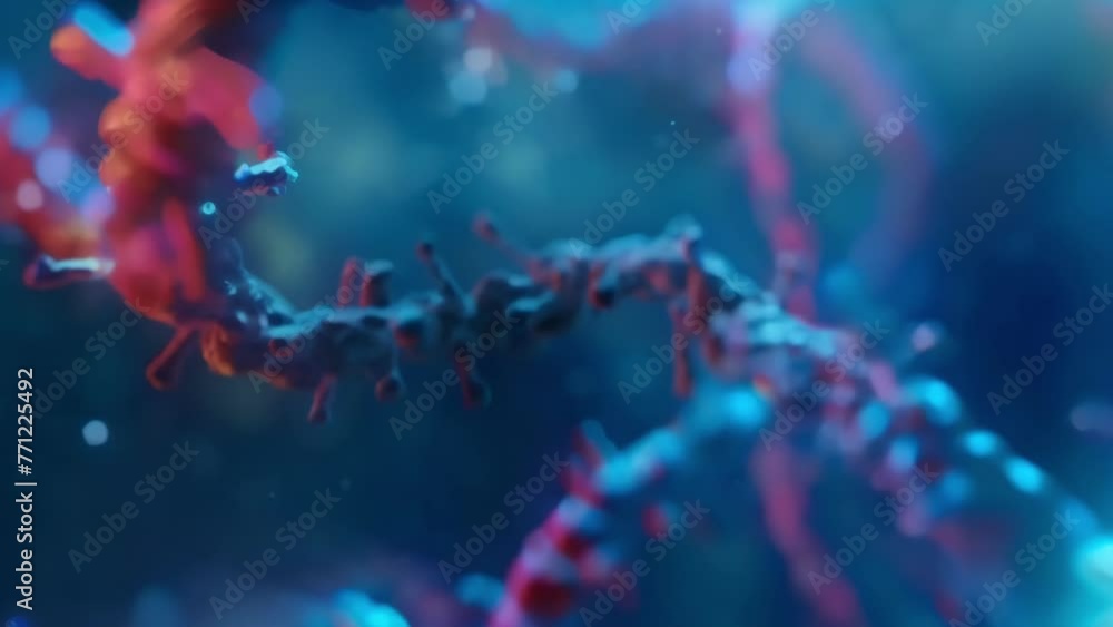 Protruding from a tangled mesh of nucleotide strands a lone tRNA ...