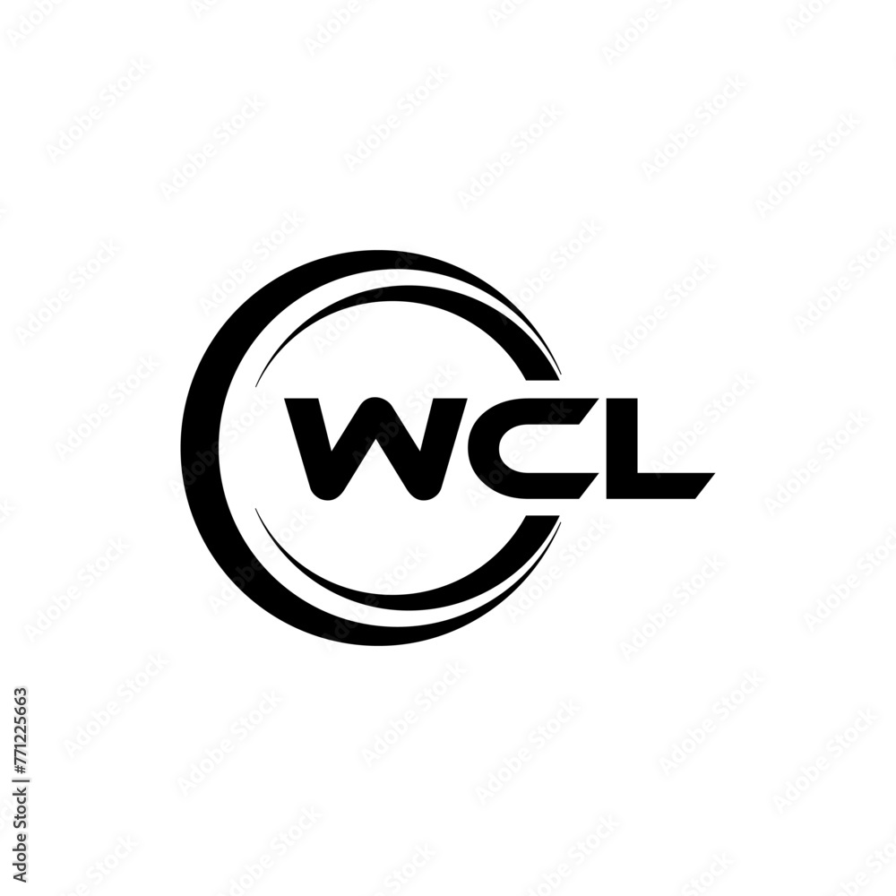 WCL letter logo design with white background in illustrator, cube logo ...