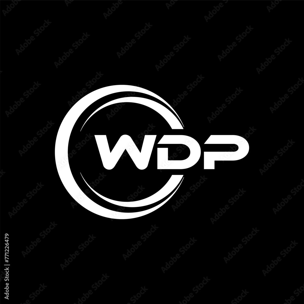 Vecteur Stock WDP letter logo design with black background in ...