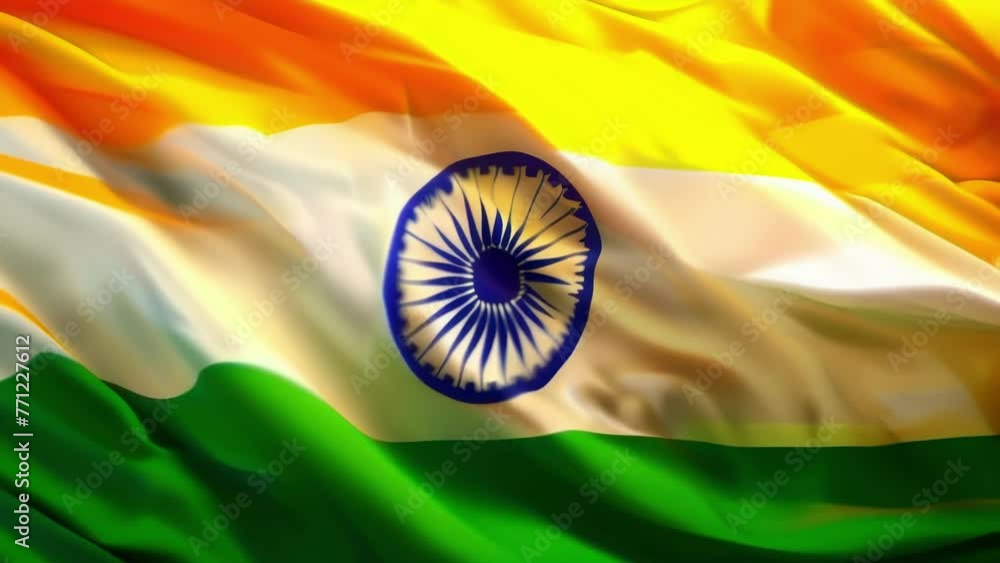 The national flag of India, featuring a tricolor design of saffron ...