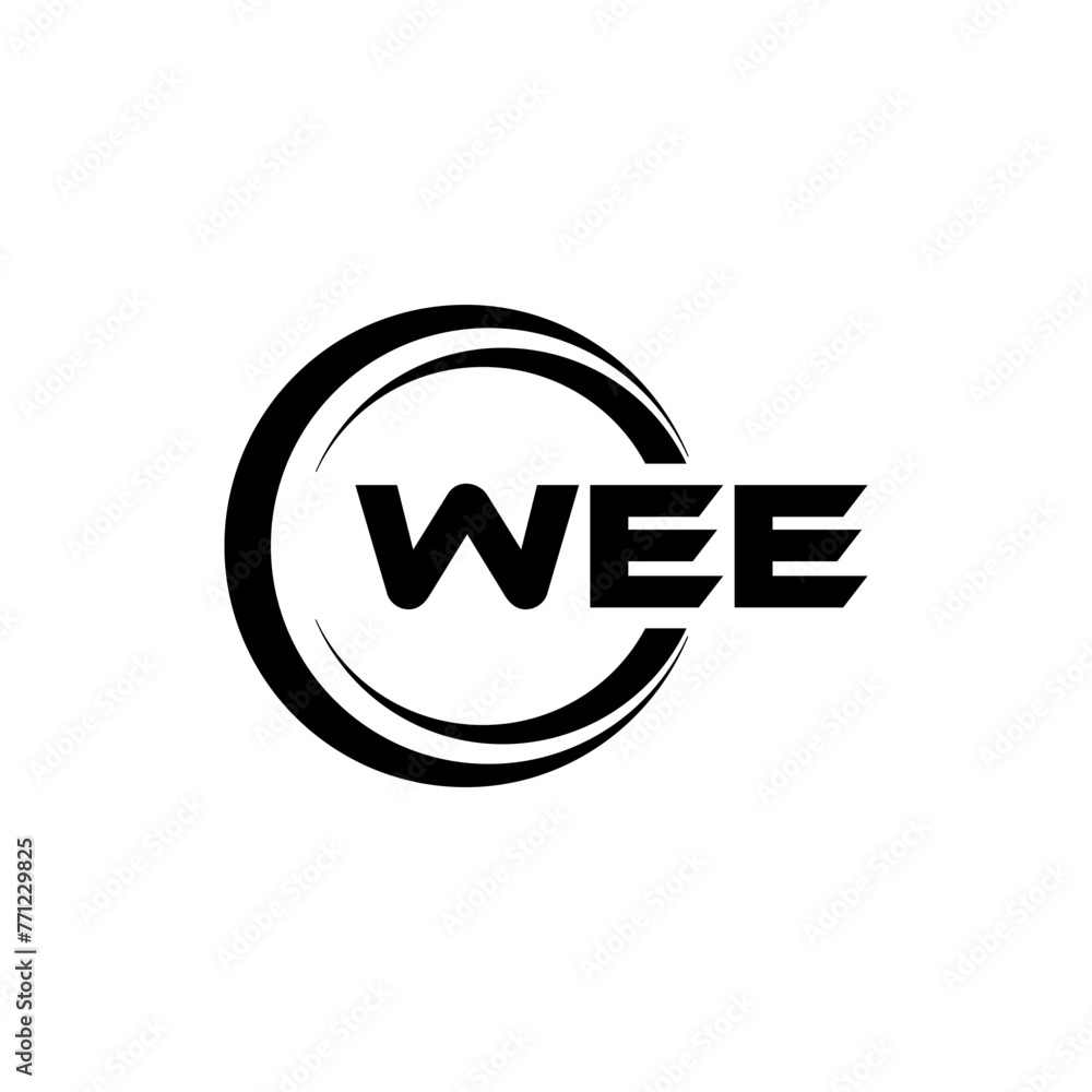 WEE letter logo design with white background in illustrator, cube logo ...