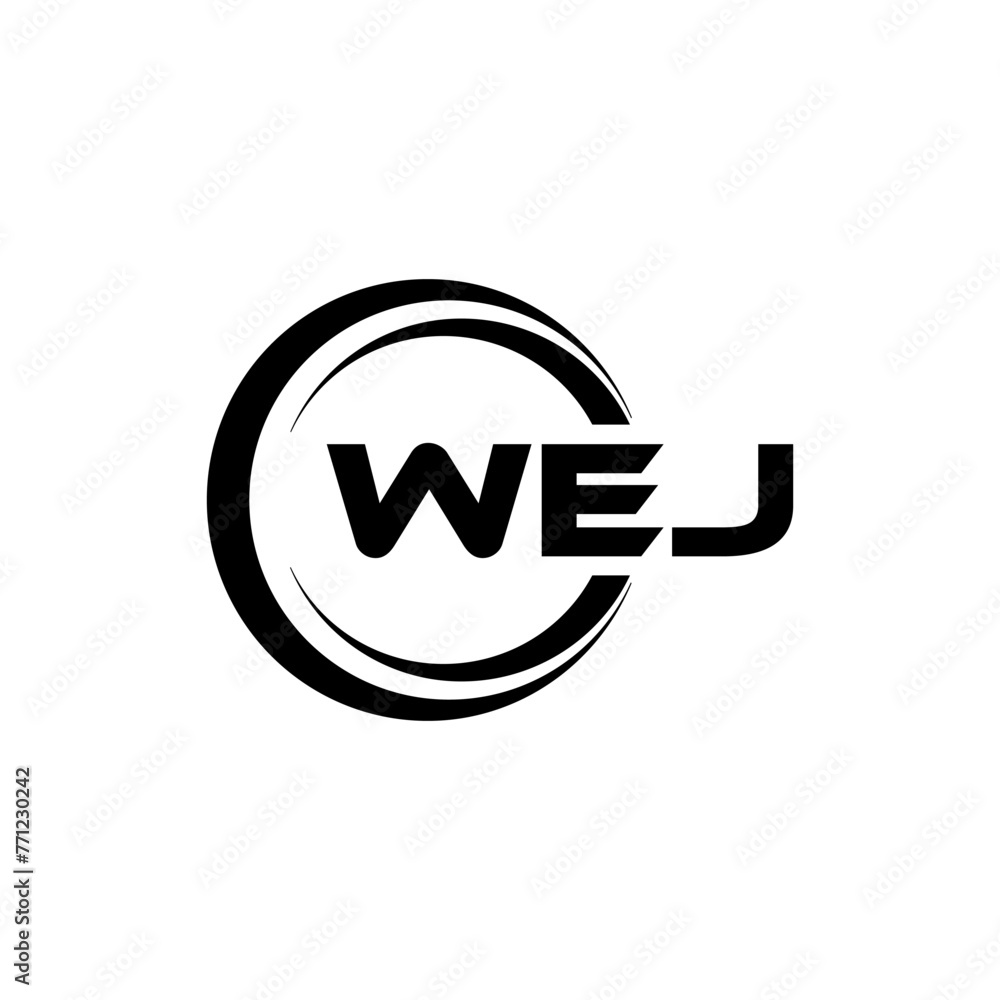 WEJ letter logo design with white background in illustrator, cube logo ...