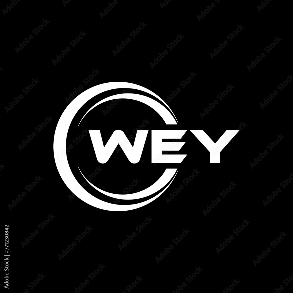 WEY letter logo design with black background in illustrator, cube logo ...