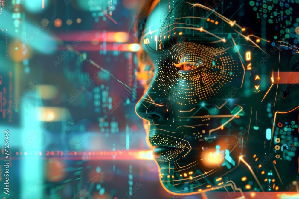 Develop a cyberpunk-inspired visualization of machine learning ...