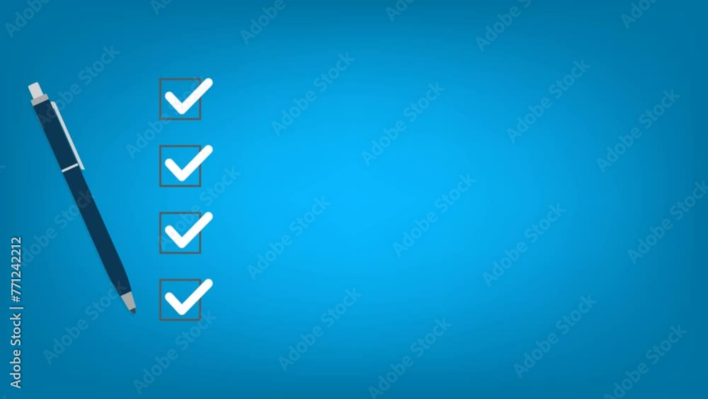 Check list and to do list with checkboxes, concept of survey, online ...