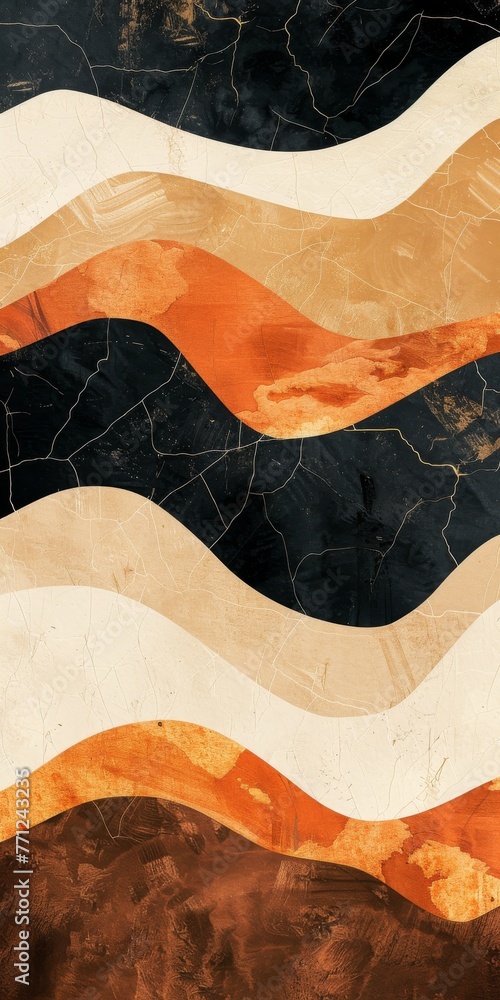 Abstract geometric shapes in earth tones and scandinavian, japandi ...