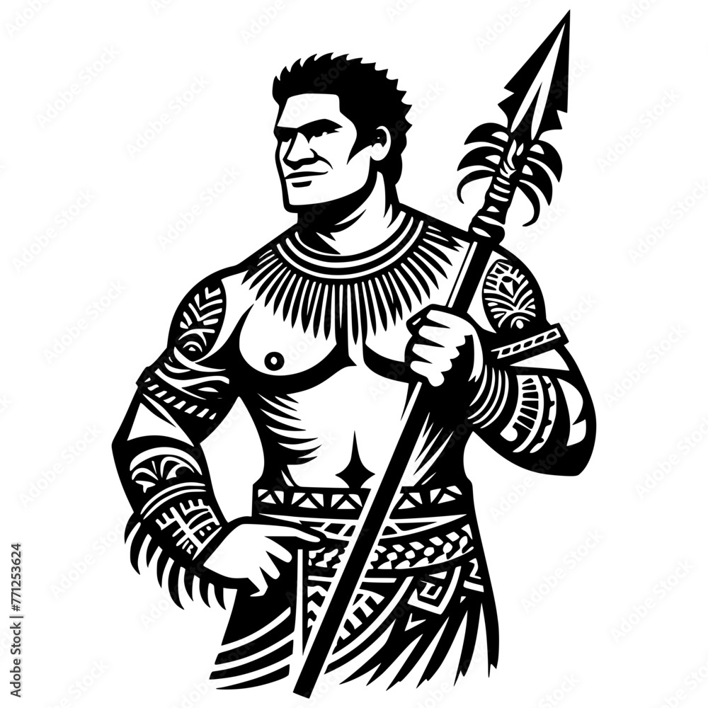 Vetor de Native Samoan Warrior , Samoan Svg, Tongan Svg, Native Warrior ...