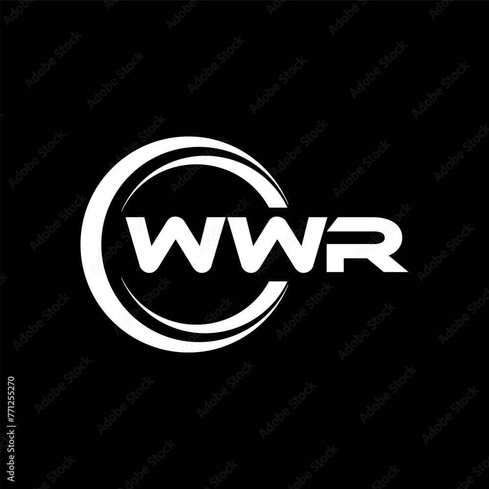 WWR letter logo design with black background in illustrator, cube logo ...