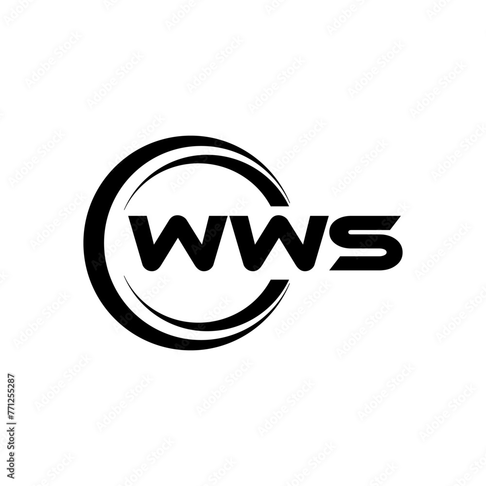 WWS letter logo design with white background in illustrator, cube logo ...