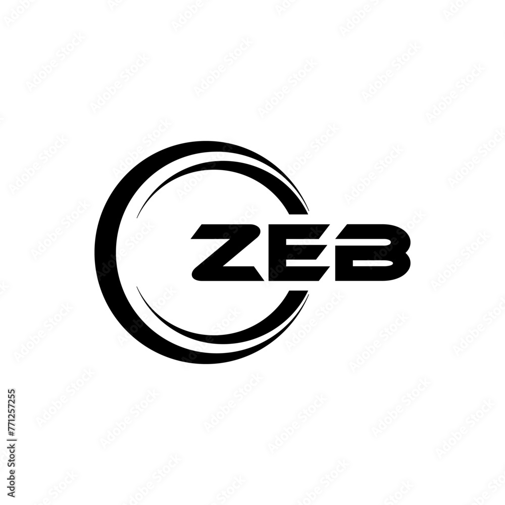 ZEB letter logo design with white background in illustrator, cube logo ...