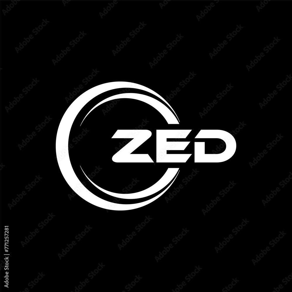 ZED letter logo design with black background in illustrator, cube logo ...