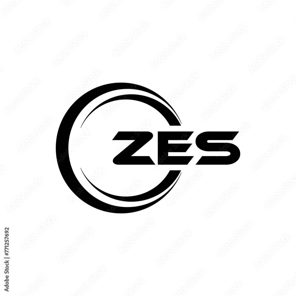 ZES letter logo design with white background in illustrator, cube logo ...