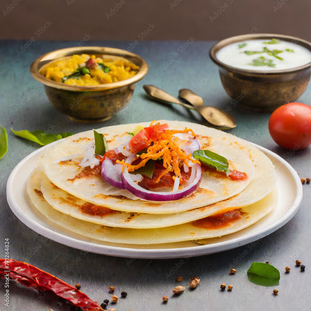 uthappam or uttapam is a type of dosa from south india which is thicker ...