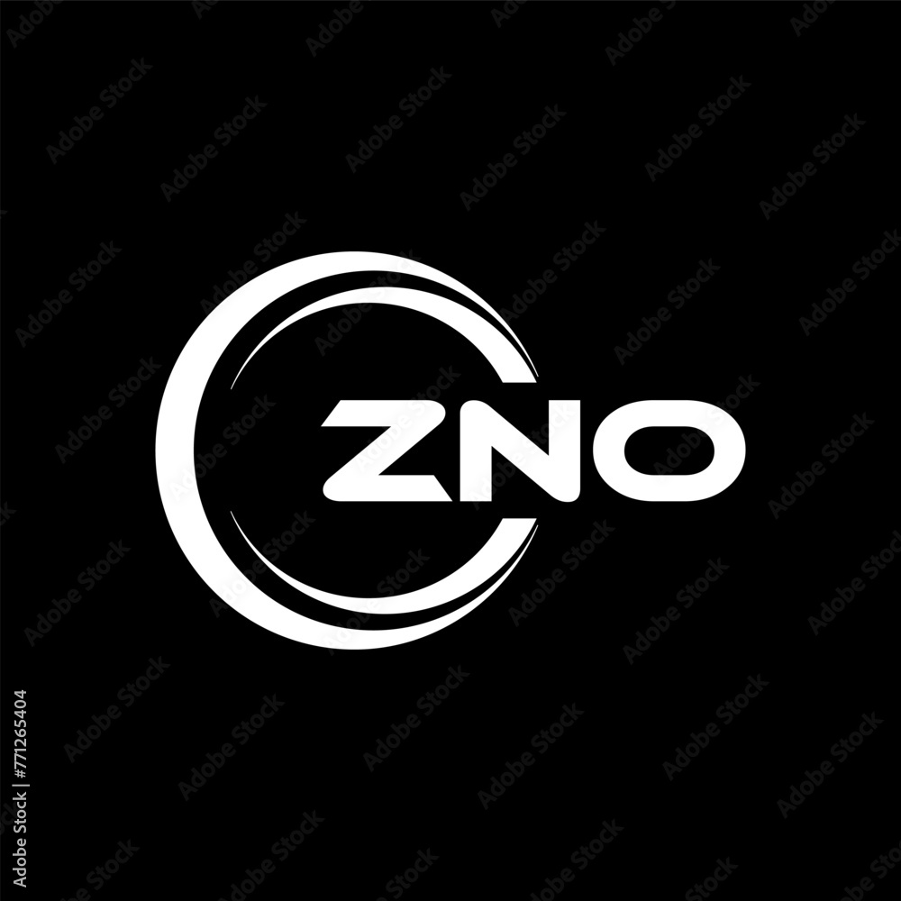 ZNO letter logo design with black background in illustrator, cube logo ...