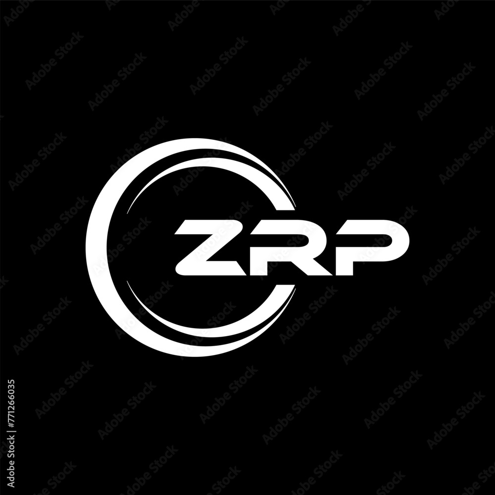ZRP letter logo design with black background in illustrator, cube logo ...