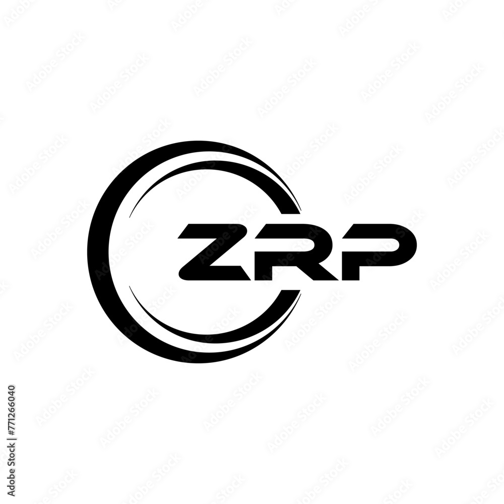 ZRP letter logo design with white background in illustrator, cube logo ...
