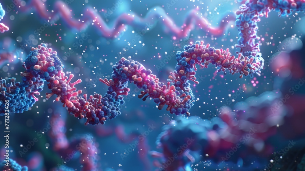 Render the process of DNA replication in a biological cell Stock Photo ...