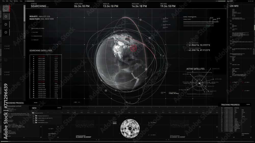 Digital Global Map Scan For Target Location Spy Global Satellite Network Map Scan And Analysis