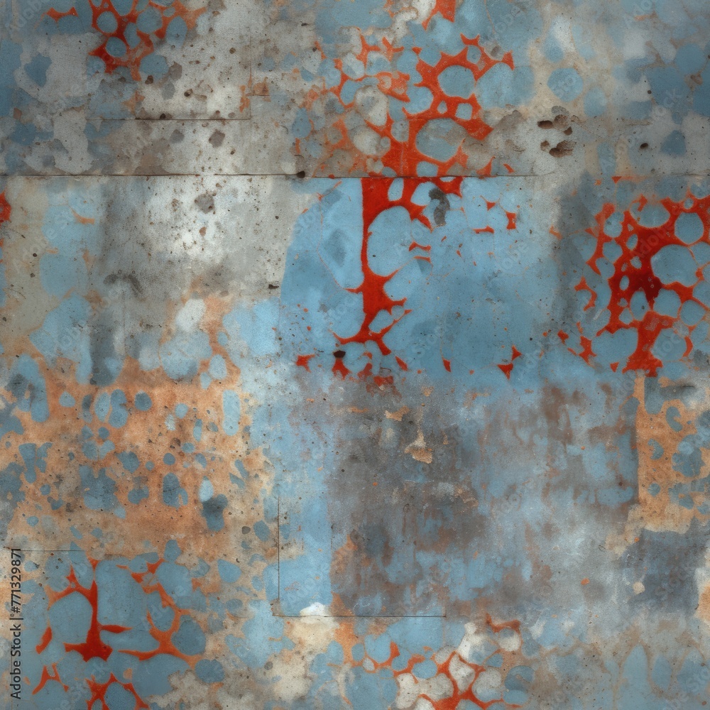 An urban tapestry of quilt-inspired patches in striking red and blue ...