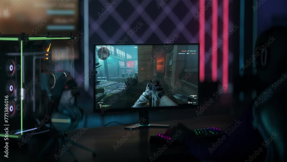 Achieving Victory By Bomb Defusal In Video Game Tournament. Shooting ...