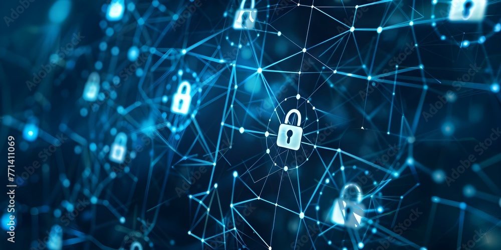 Digital interface illustrating Zero Trust network security model with verification and constant ...