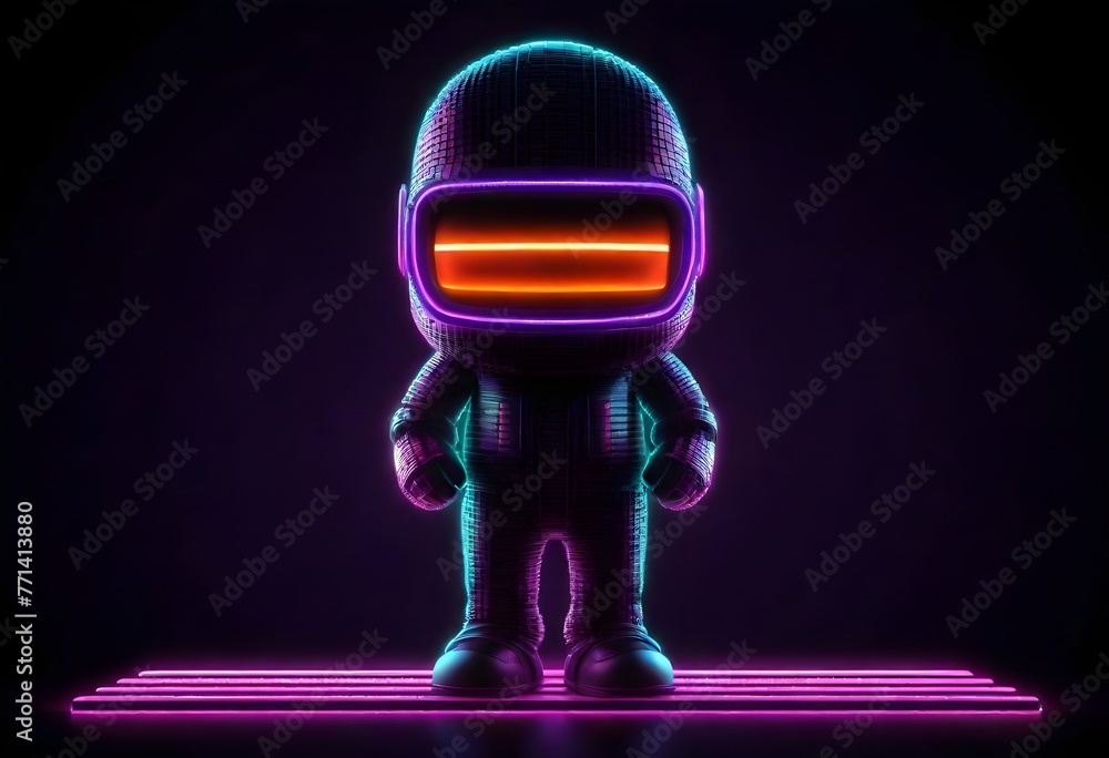 3d model A retro arcade game character with a glow (10) 1 Stock Photo ...
