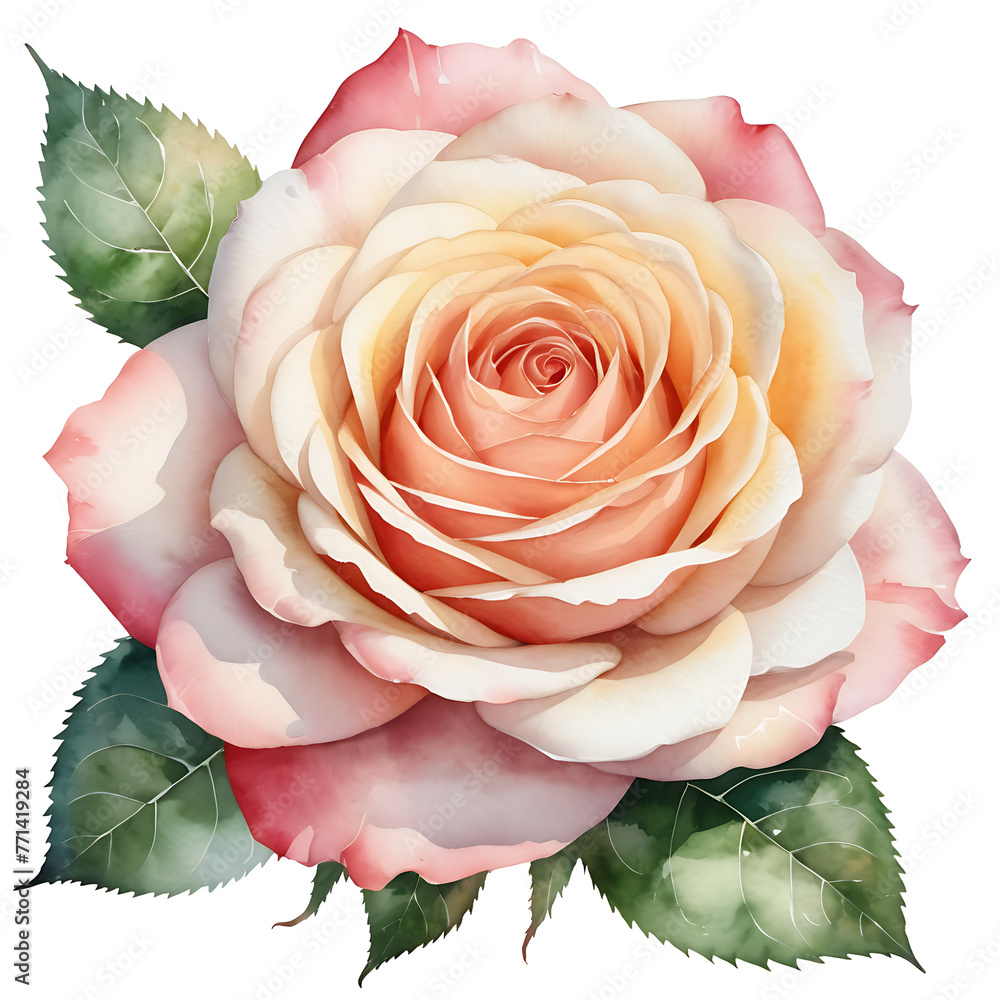 Watercolor Rose flower PNG image on a transparent background ...