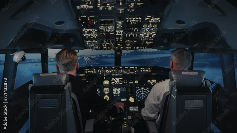 Vidéo Stock Airplane Cockpit for Aviation Pilot and Flight Navigation ...