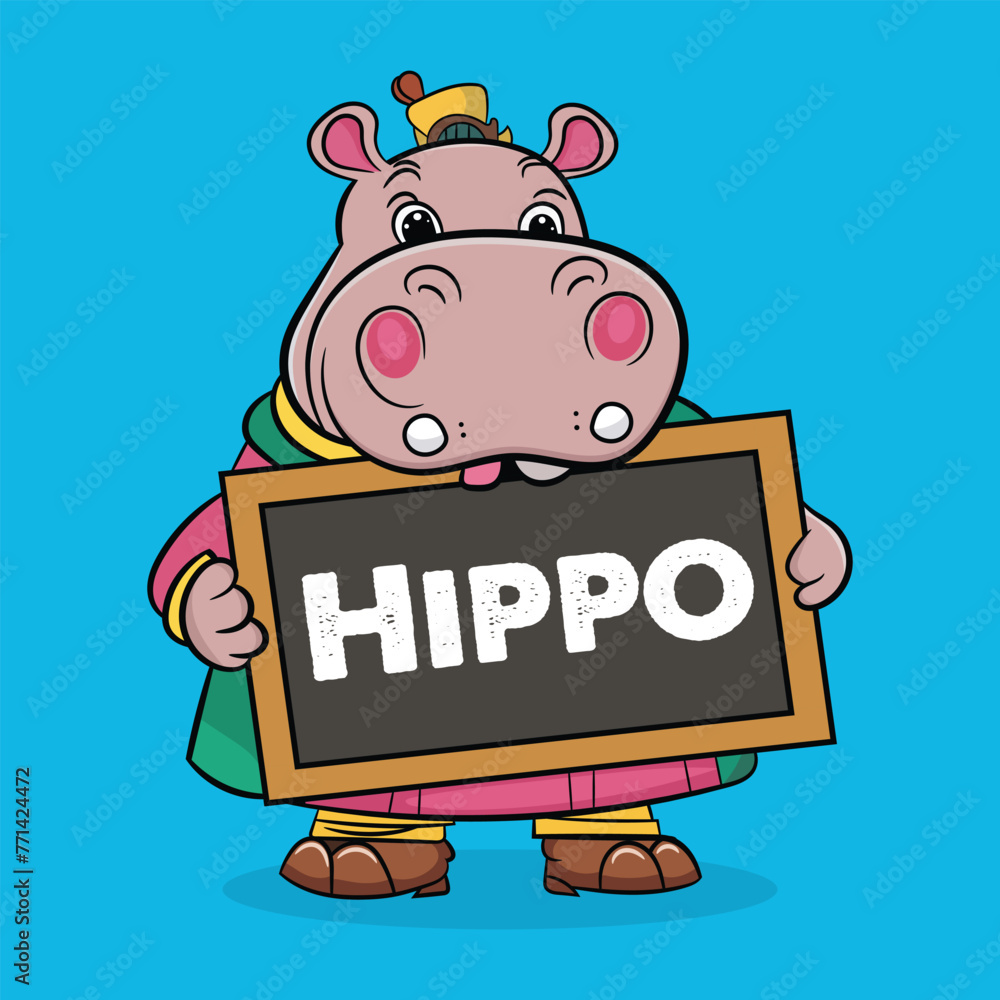 Vocabulary frame for kids. hippo Animal Alphabet Letter Hippo. Stock ...