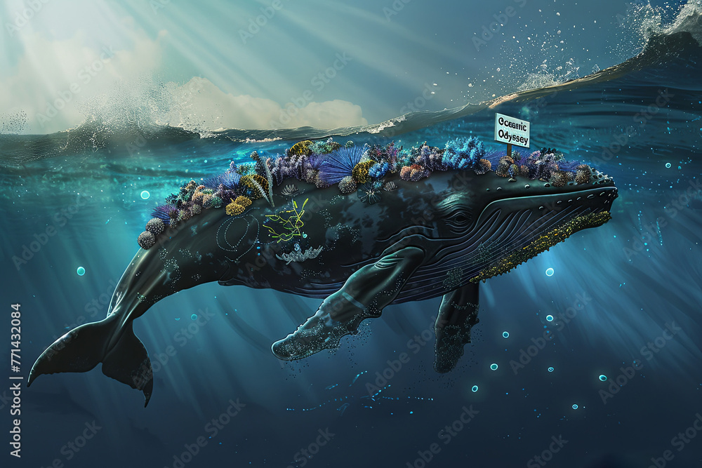 majestic whale breaching the surface in a spectacular display of power ...