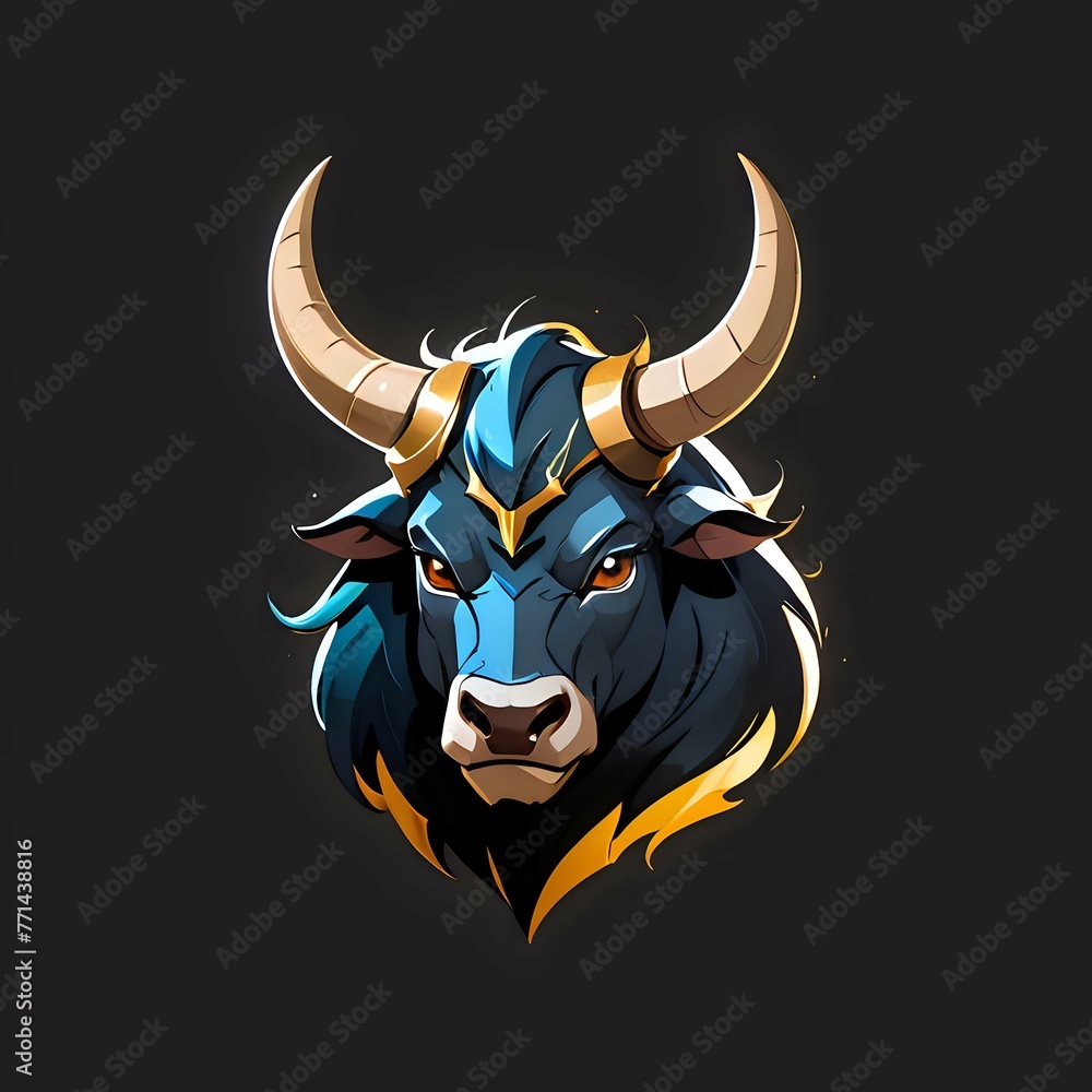 Mystic Bull: Stylized Animal Mascot. Powerful and stylized bull ...