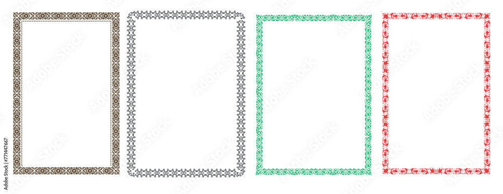 Print, page borders a4, Black rectangular retro frame, art deco style ...