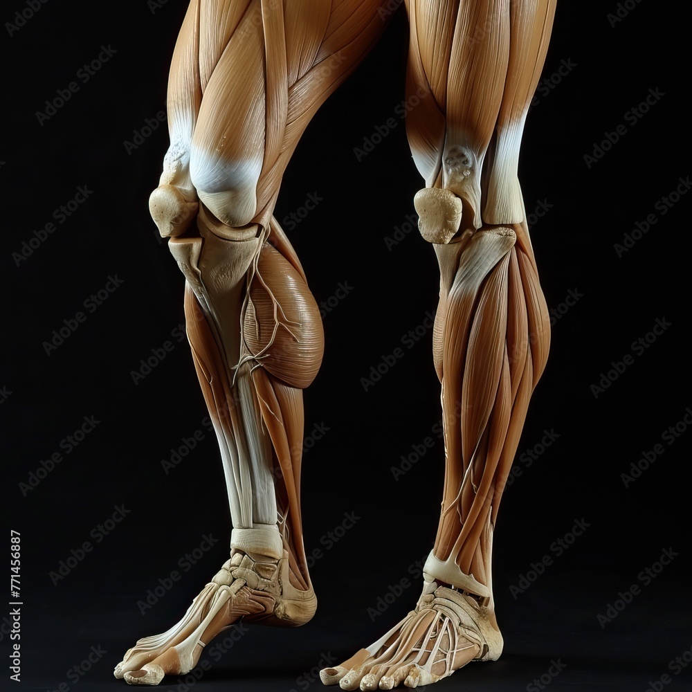 Anatomical Model of Human Lower Limbs Muscles and Bones. Medical ...