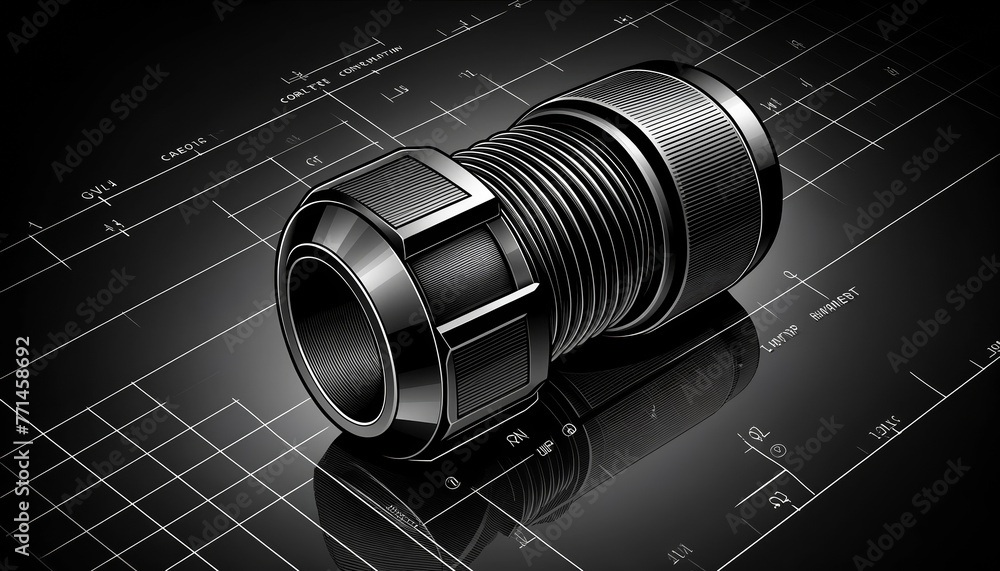 Cable Gland Blueprint Stock Photo | Adobe Stock