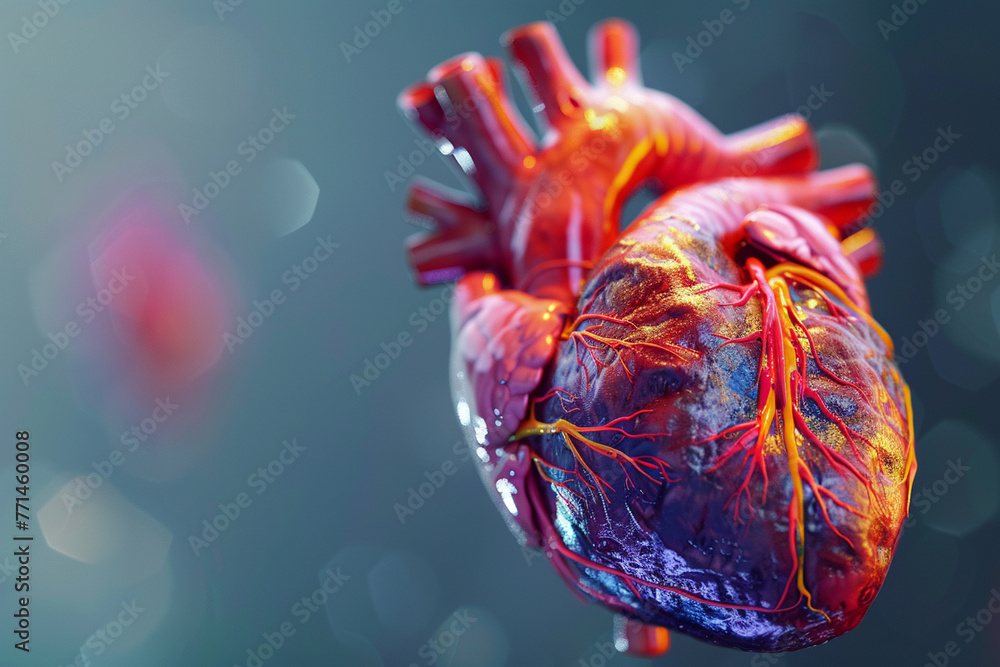 3D graphics showcasing heart anatomy, perfect for virtual medical ...