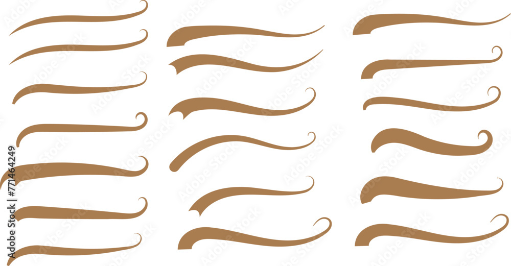 Calligraphic swoosh underline. Retro underline swooshes tails and ...