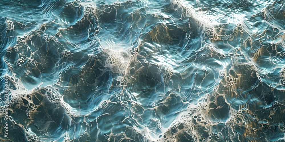 Abstraction of the sea and waves in the sea which is expressed with the ...