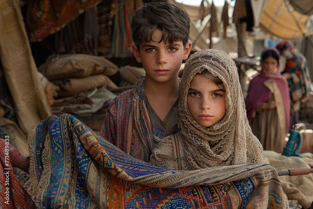 Child labour, children sewing clothes for textile and fashion industry ...