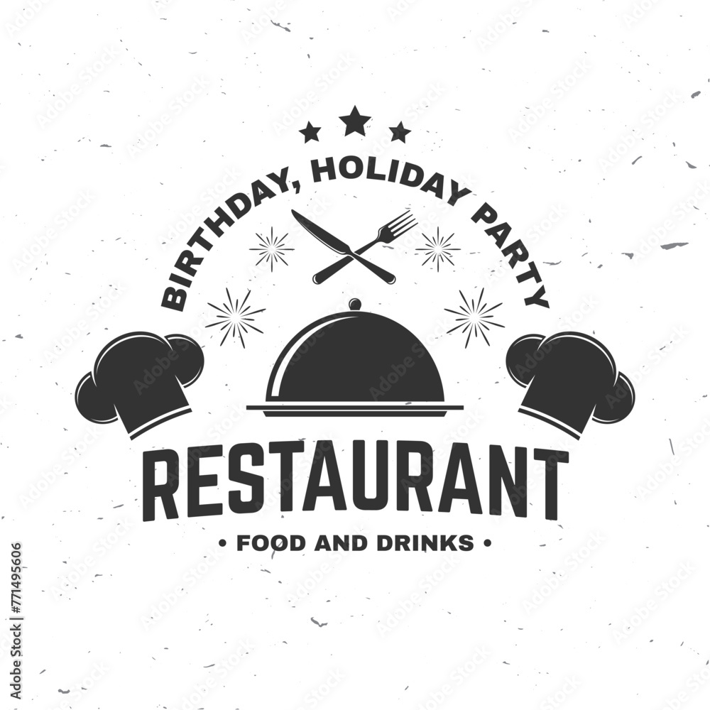 Restaurant shop, menu logo. Vector Illustration. Vintage graphic design ...