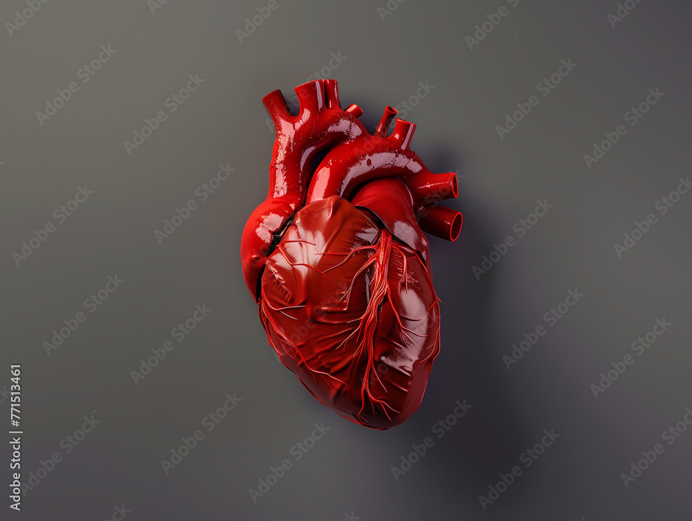 An anatomically correct model of a human heart showcasing the details ...