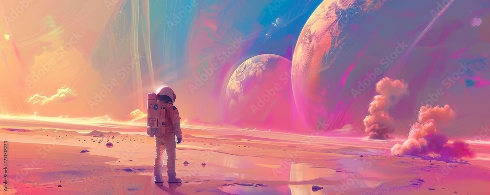 Astronomical exploration captured in abstract cosmic poster Astronaut ...