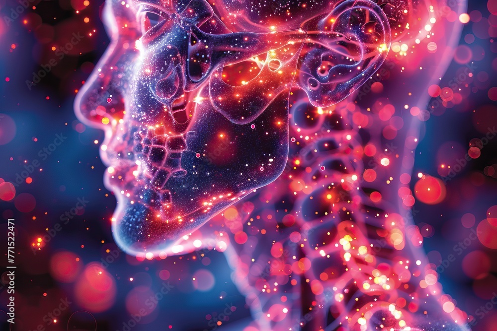 Abstract Neural Network And Brain Synapses Visualization With Sparkling