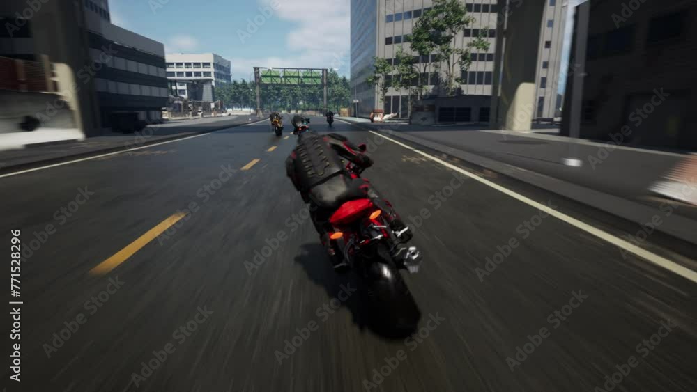 Playing the modern motorbike racing mockup video game. Mockup video ...
