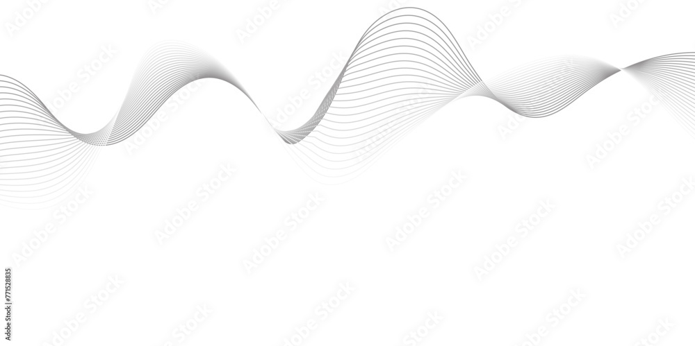 White wave curve lines banner background design. Abstract soft wave lines dynamic flowing gray ...