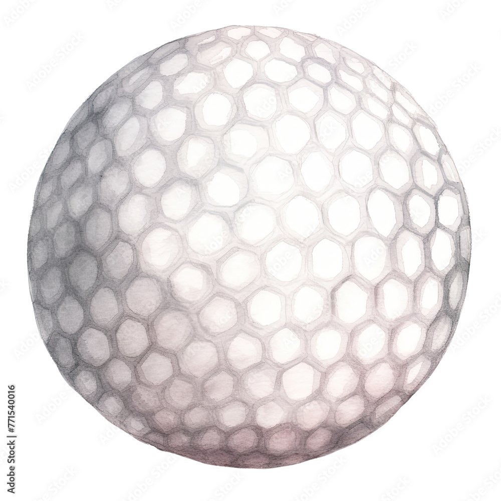 AI-generated watercolor golf ball clip art illustration. Isolated ...