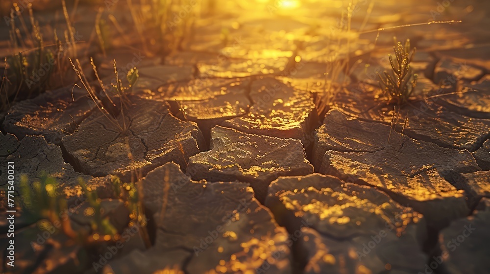 Global warming has caused drought, cracked soil dry, and cracked ground ...