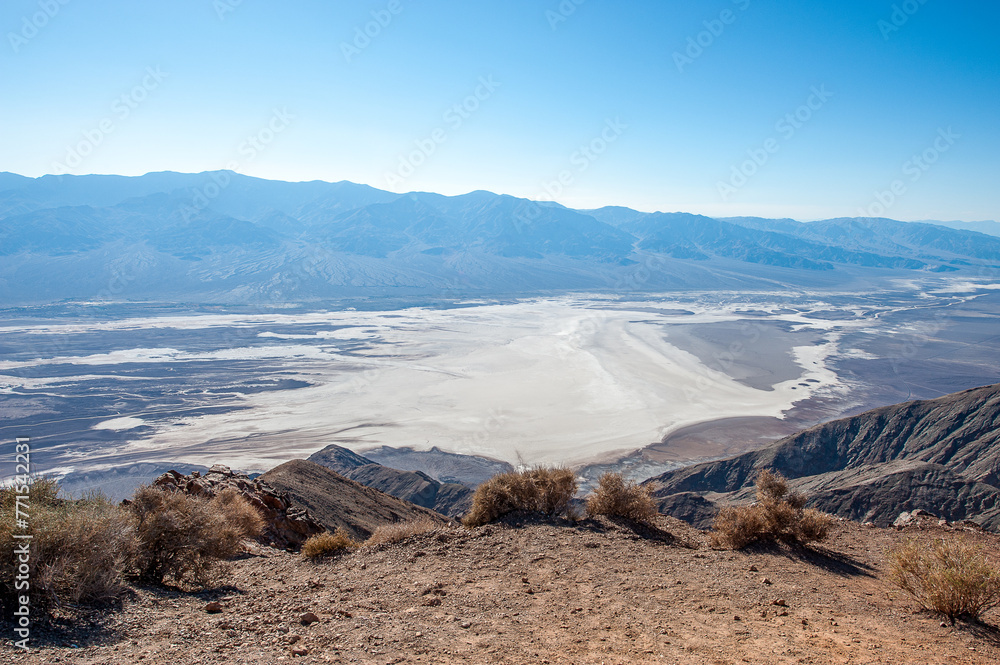 Dante’s view and Badwater Basin in Death Valley. Death Valley National ...