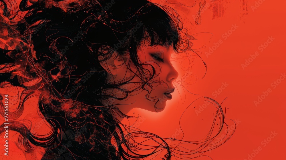 Spine-chilling profile illustration inspired by Japanese horror ...